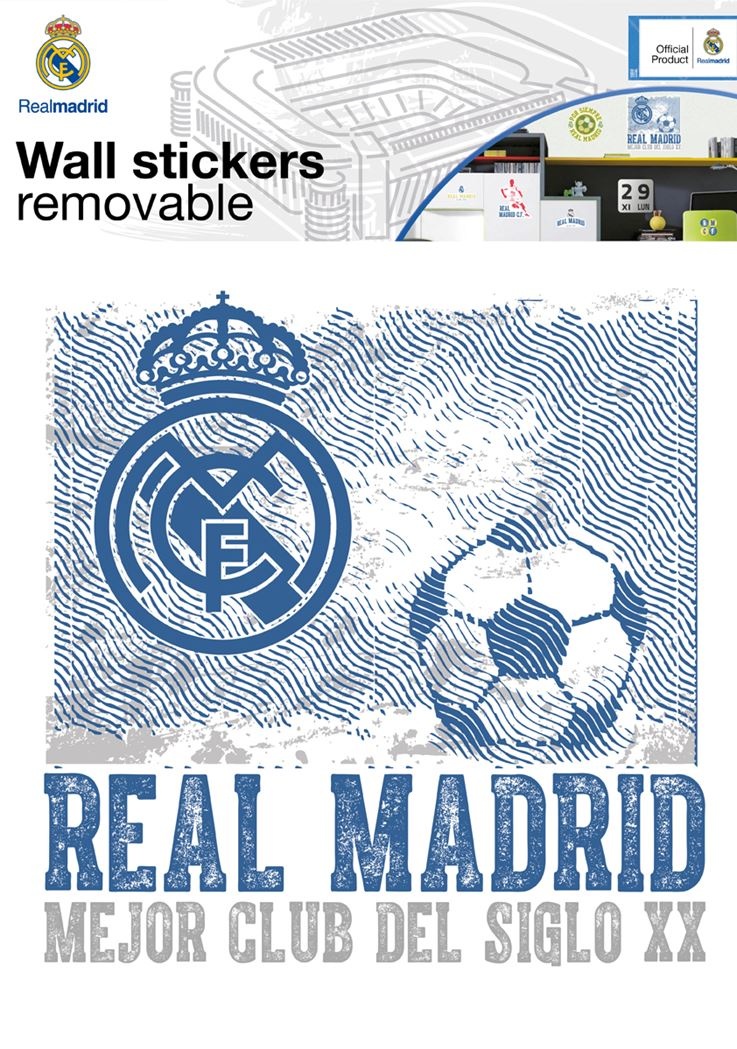 Real Madrid CF wall sticker logo vintage 2 hojas de pegatinas ...